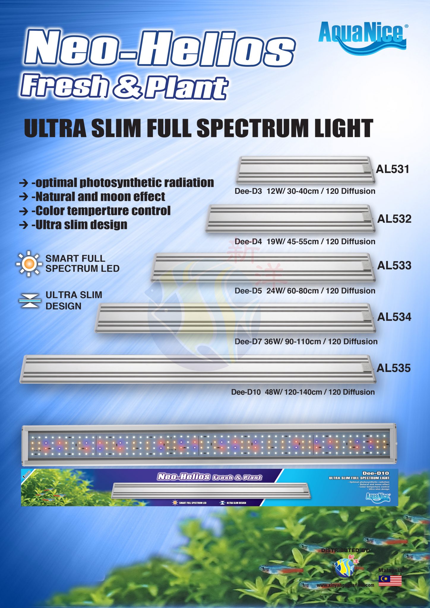Neo-Helios Ultra Slim Full Spectrum Light - Xin Yang Aquarium and Pets